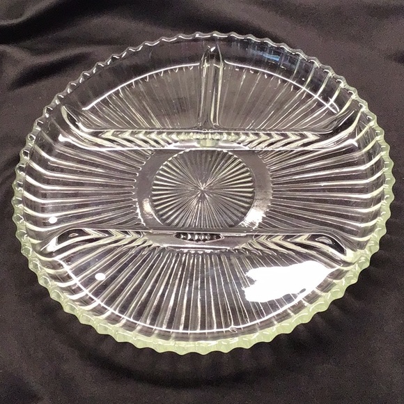 Dining | Vintage Crystal Divided Plate | Poshmark